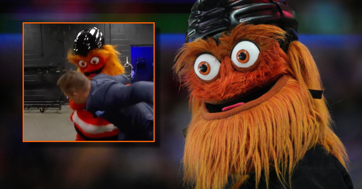 Flyers Mascot Gritty Can take Some Bumps From WWE Star The Miz ...